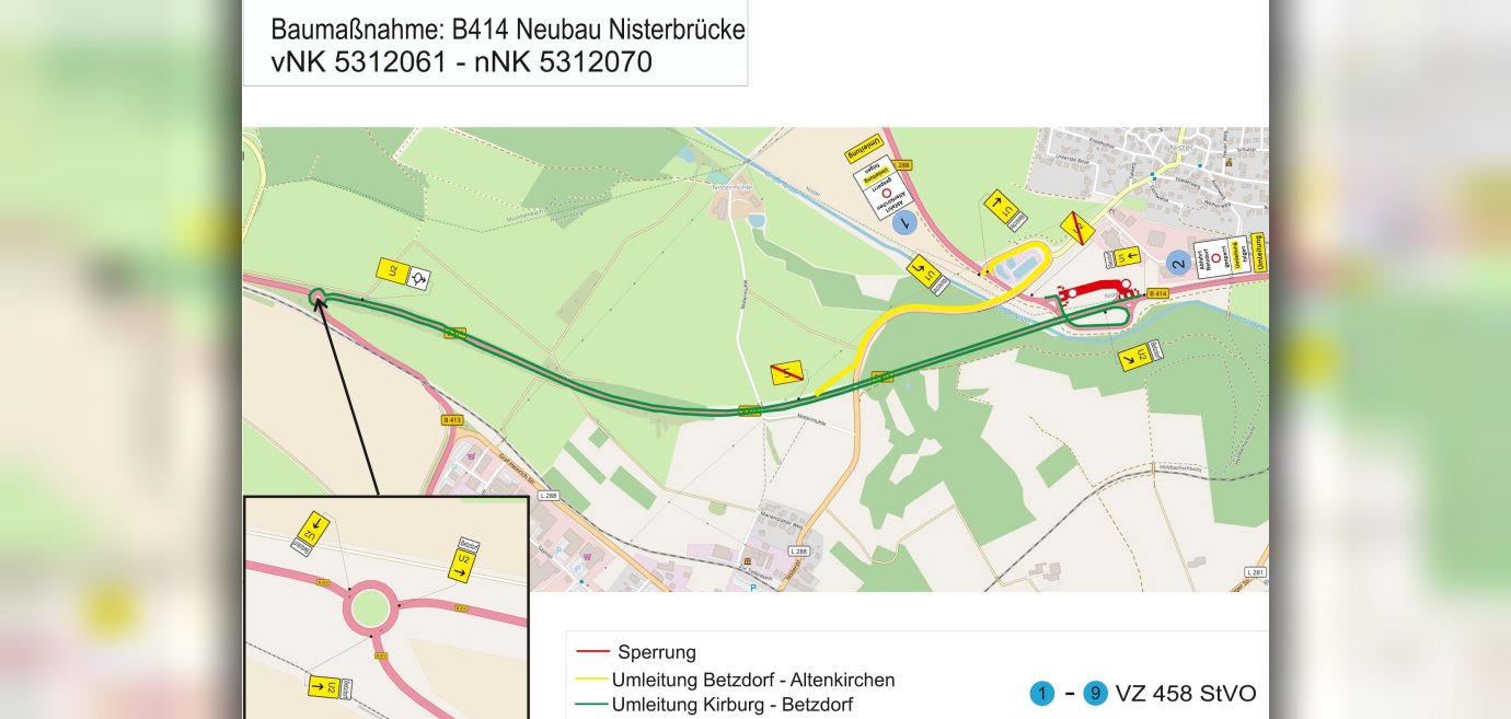 B 414 – Ersatzneubau der Talbrücke über die Nister bei Nister ...